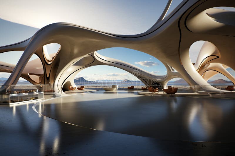 Futuristic Architecture with Fluid Design, Organic Shapes and Curved ...