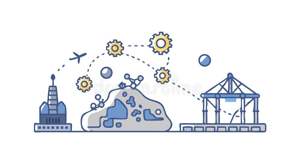 Futuristic Architecture Gravity Icon, Floating Building Design, Vector ...