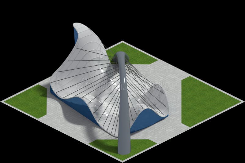 Futuristic Architecture in Isometric Projection Stock Illustration ...