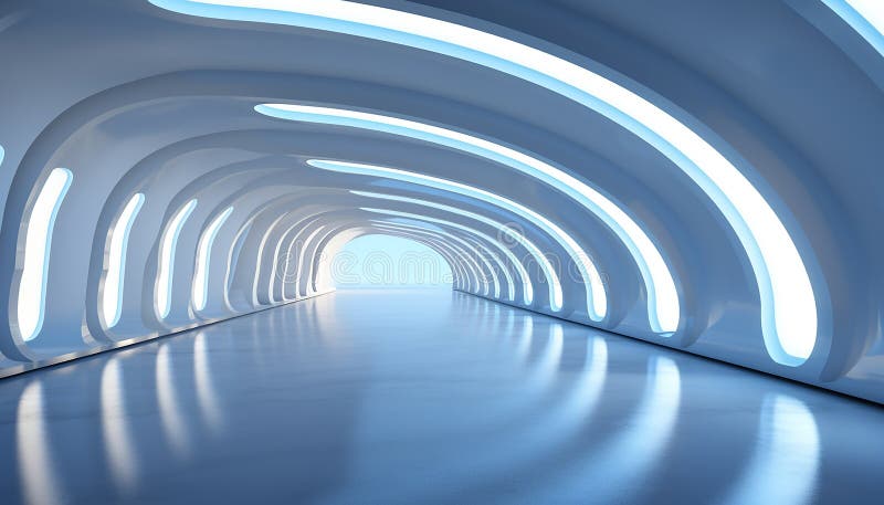 Futuristic Architecture Modern Design, Clean Space, Empty Corridor ...