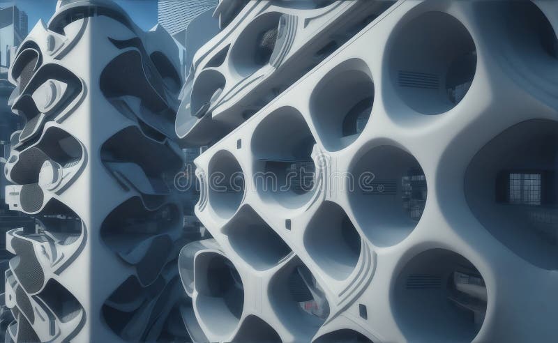 Futuristic Architecture Structure Background, Generative AI ...