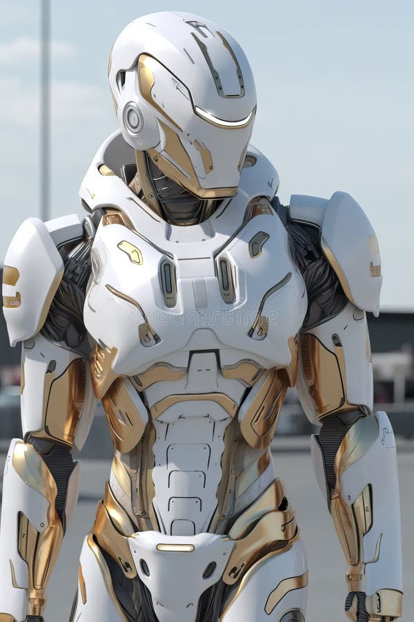 Futuristic Armor: Sleek Metallic Advanced Technology for Combat ...