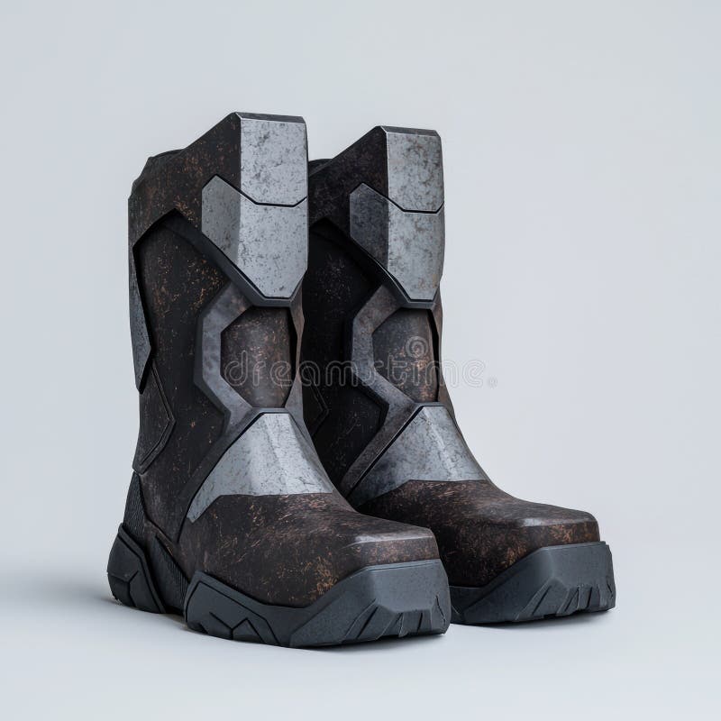 Futuristic Armored Boots stock illustration. Illustration of combat ...