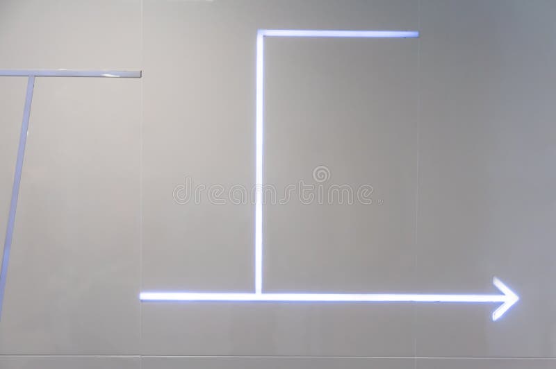 Futuristic Arrow Sign Direction with LED Light Stock Photo - Image of ...