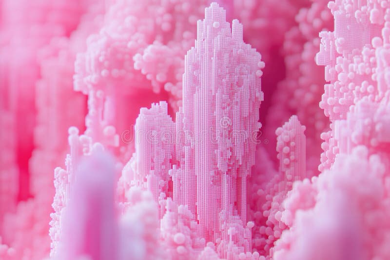 Futuristic Art: Pink Crystal Life Forms Stock Image - Image of fantasy ...