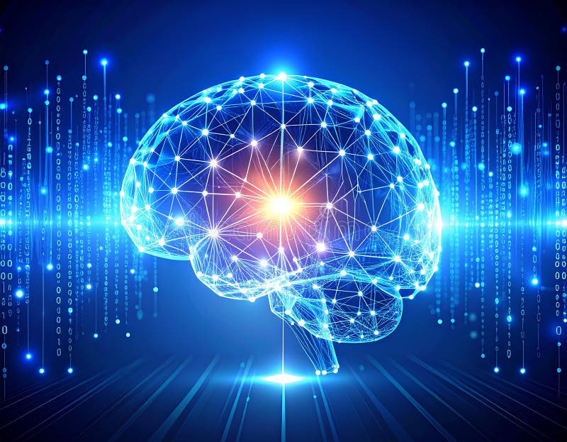 276 Futuristic Artificial Intelligence Brain Glowing Neural Network Digital Environment Stock ...