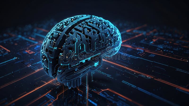 Futuristic Artificial Intelligence Concept Brain AI Stock Image - Image ...