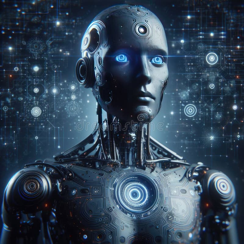 Futuristic Artificial Intelligence, Cyborg Bionic Human Robotic ...