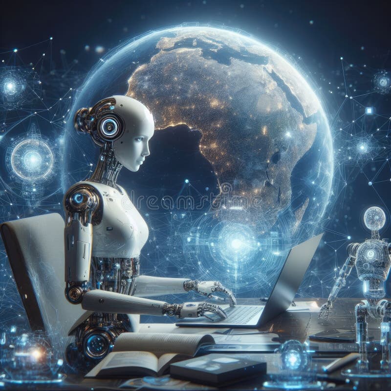 Futuristic Artificial Intelligence, Cyborg Bionic Human Robotic ...