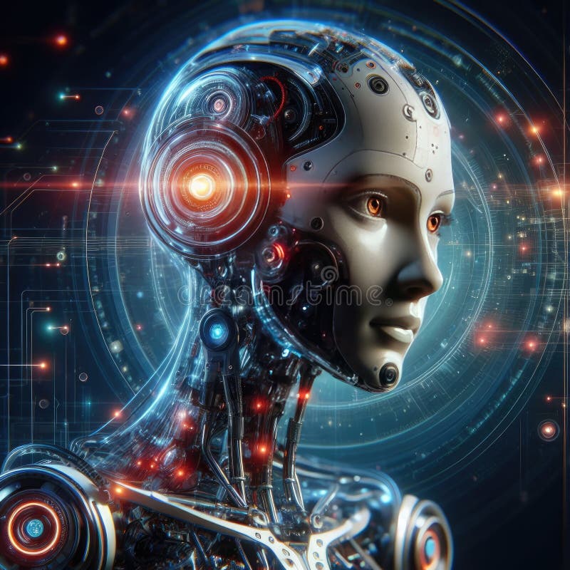 Futuristic Artificial Intelligence, Cyborg Bionic Human Robotic ...