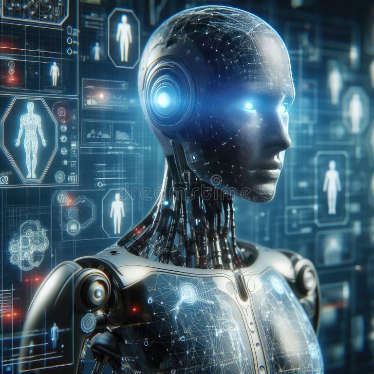 Futuristic Artificial Intelligence, Cyborg Bionic Human Robotic ...