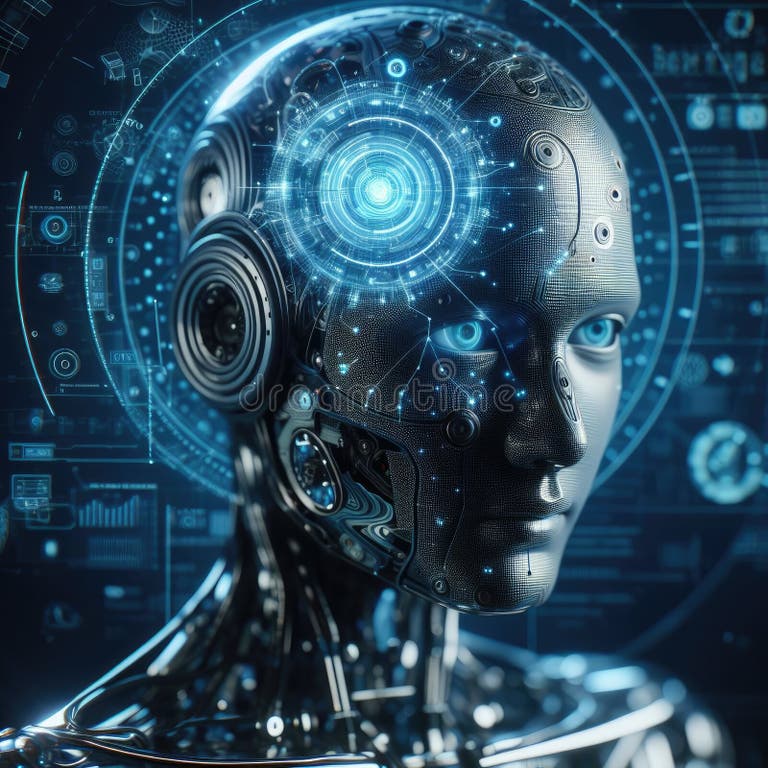 Futuristic Artificial Intelligence, Cyborg Bionic Human Robotic ...