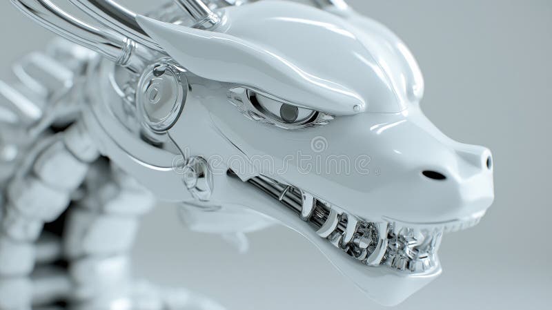 Futuristic Artificial Intelligence Dragon Concept for Tech Designs ...