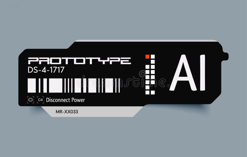 Cyberpunk Decal. Futuristic Artificial Intelligence Label AI Prototype ...