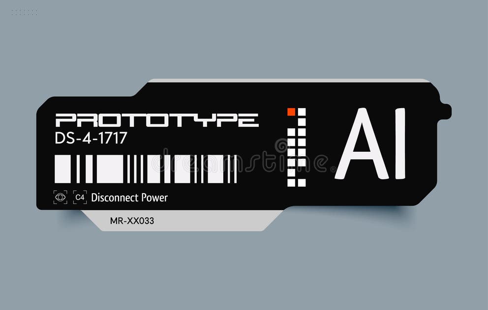 Cyberpunk Decal. Futuristic Artificial Intelligence Label AI Prototype ...