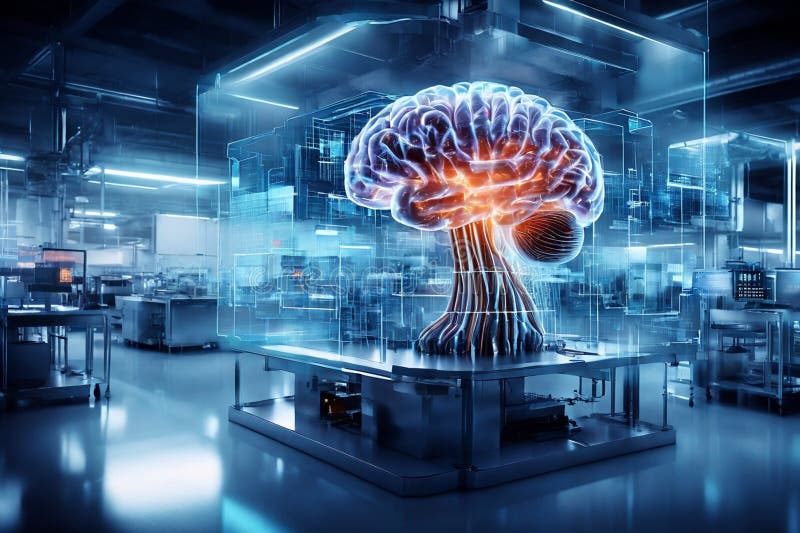 Futuristic Artificial Intelligence Laboratory Stock Photo - Image of ...