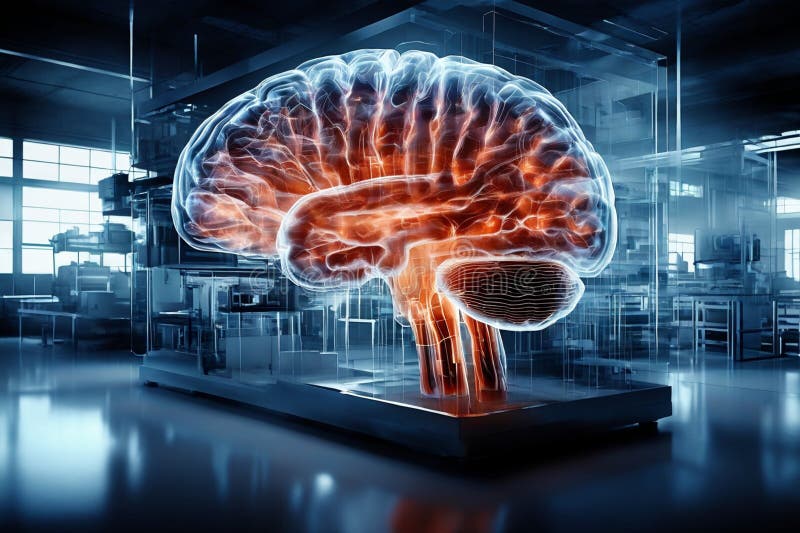 Futuristic Artificial Intelligence Laboratory Stock Image - Image of ...