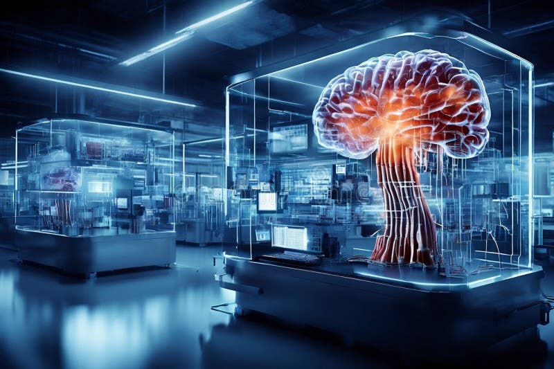 Futuristic Artificial Intelligence Laboratory Stock Image - Image of design, high: 315492303