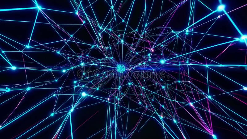 Futuristic Artificial Intelligence Network Expanding with Glowing ...