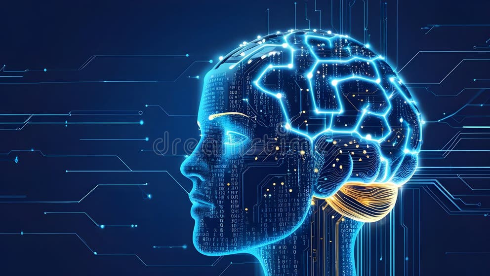 Futuristic Artificial Intelligence: Neural Network Head Visualization ...