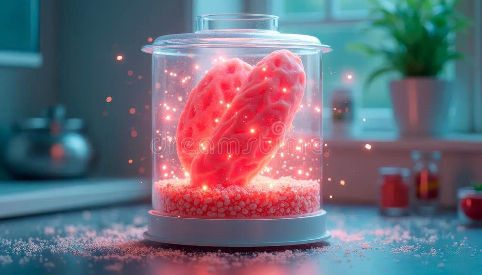 Futuristic Artificial Meat Growing in a High-tech Bioreactor with ...