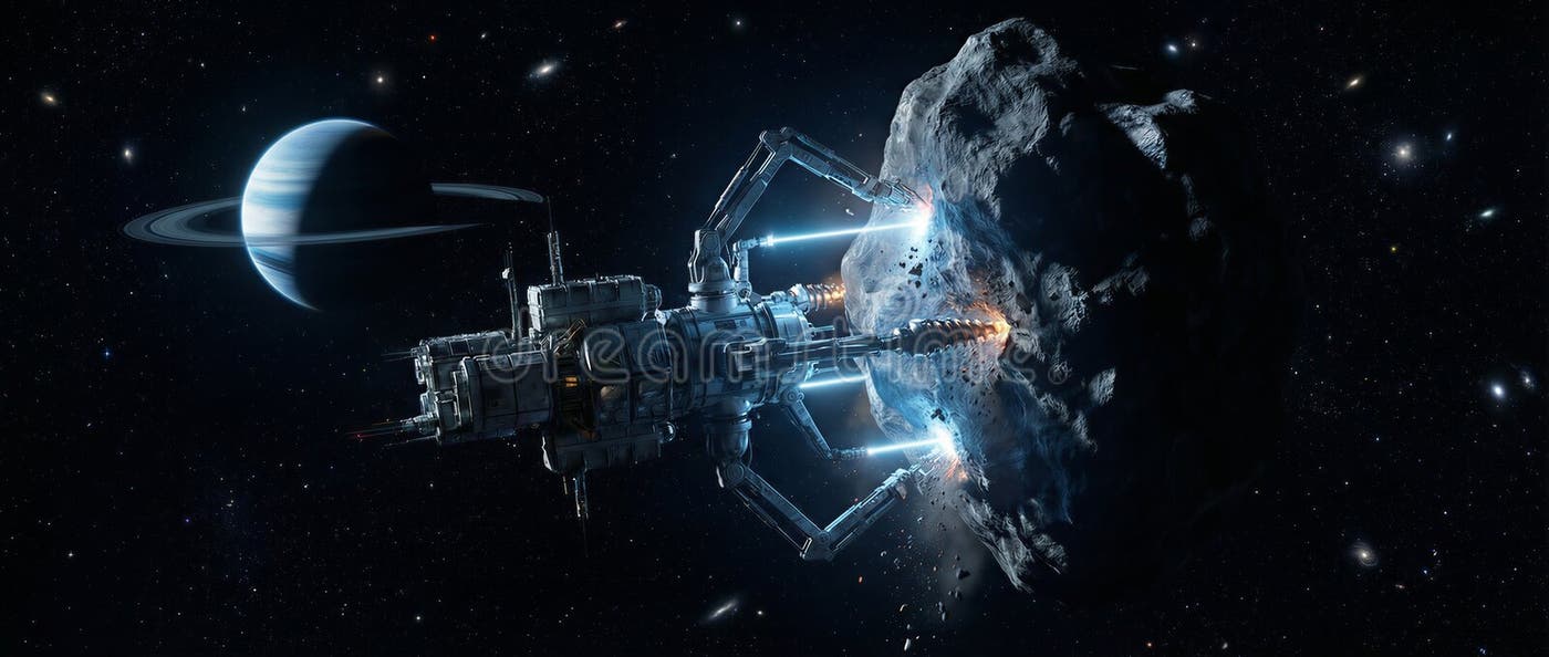 Asteroid Mining Rig Drilling Stock Illustrations – 2 Asteroid Mining ...