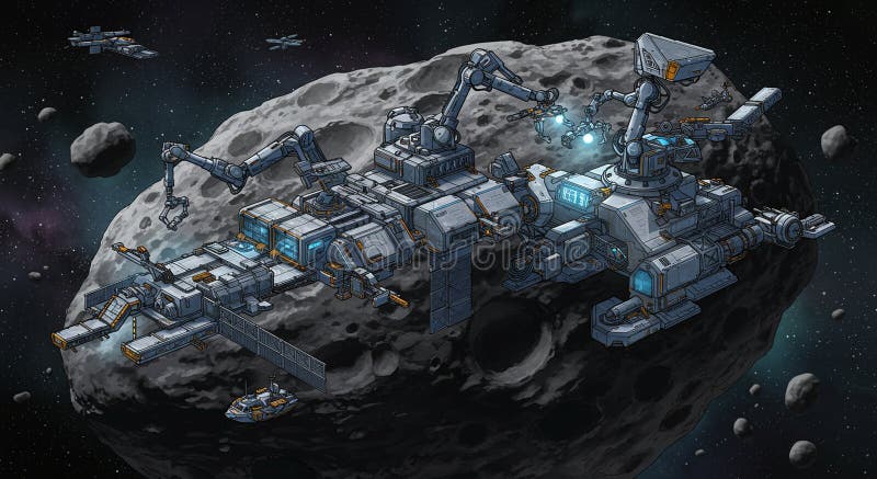 Asteroid Mining Space Station Stock Illustrations – 116 Asteroid Mining Space Station Stock ...