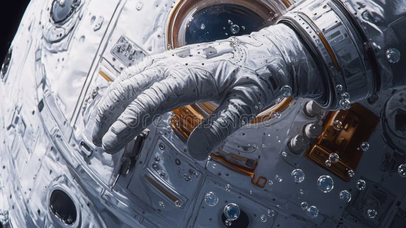 Futuristic Astronaut Exploring the Cosmic Frontier in Deep Space Stock ...