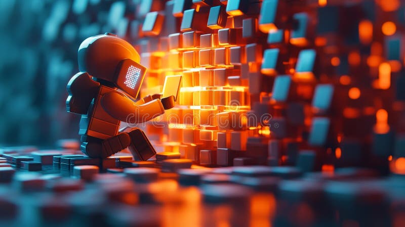 Futuristic Astronaut Exploring a Digital Wall of Light an Astronaut in ...