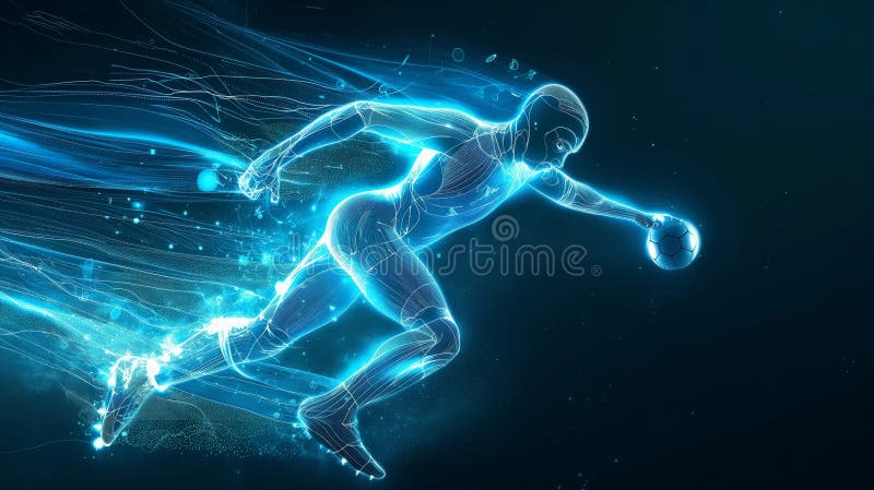 Futuristic Athlete in Motion Stock Photo - Image of energy, modern ...