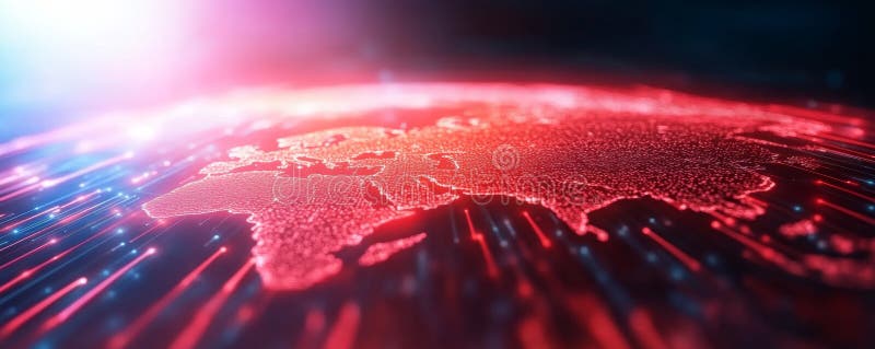 Futuristic Atmosphere Created by Holographic Earth Map Projection with ...