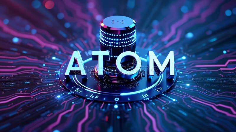 Futuristic Atom Concept 3D Render Circuit Board Good Resolution Stock ...