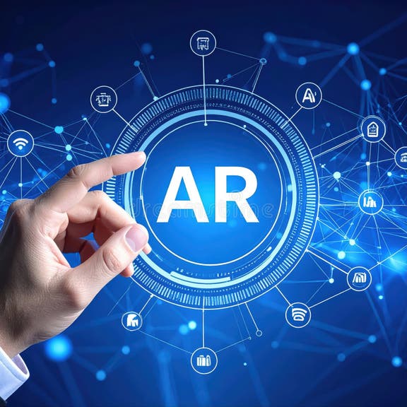 Futuristic Augmented Reality Concept with Digital Interface and ...