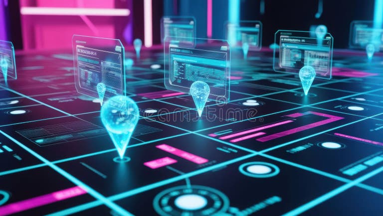 Futuristic Augmented Reality Interface Featuring Multiple User ...