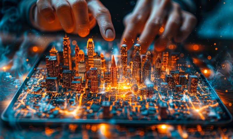 Futuristic Augmented Reality Presentation of Urban Architecture, with a ...