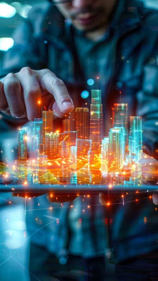 Futuristic Augmented Reality Presentation of Urban Architecture, with a ...