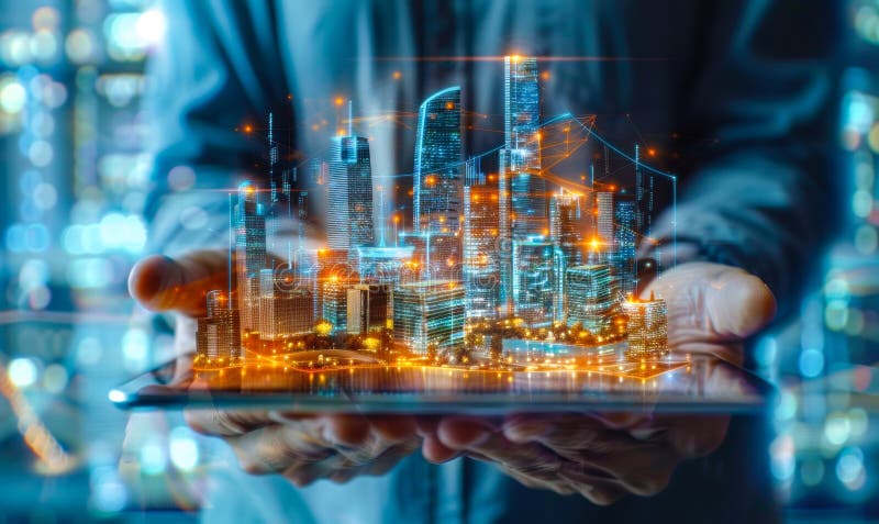 Futuristic Augmented Reality Presentation of Urban Architecture, with a ...