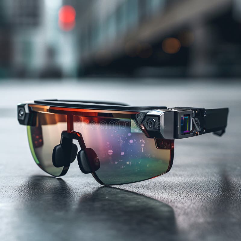 Futuristic Augmented Reality Smart Glasses on Display Stock Photo ...