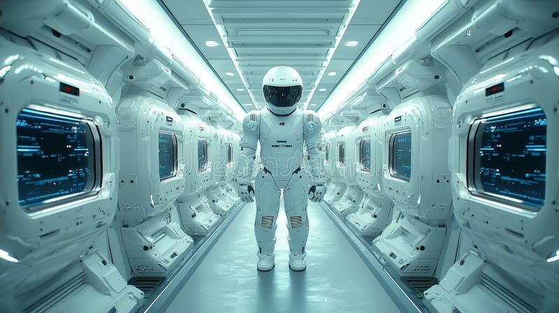 Futuristic Automated Assembly Line in Technology Environment Stock ...