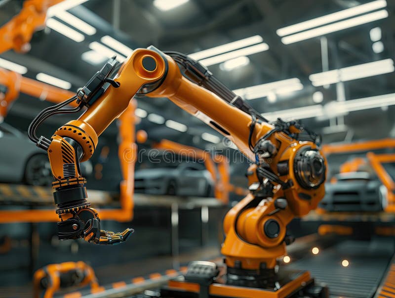 Futuristic Automated Car Assembly Line Stock Illustration ... Futuristic Automated Car Assembly Line Stock Illustration ...