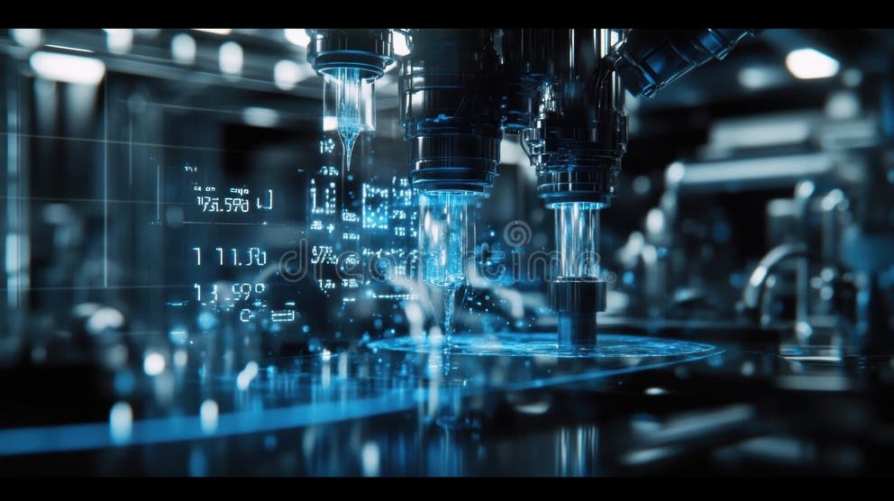 Futuristic Automated Machine Dripping Liquid into Petri Dish in ...