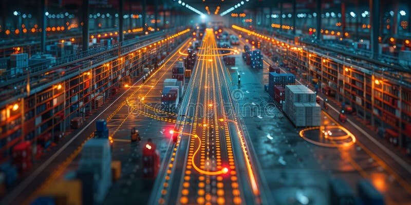 Futuristic Automated Warehouse with Conveyor Belts, Robotic Arms, and ... Futuristic Automated Warehouse with Conveyor Belts, Robotic Arms, and ...