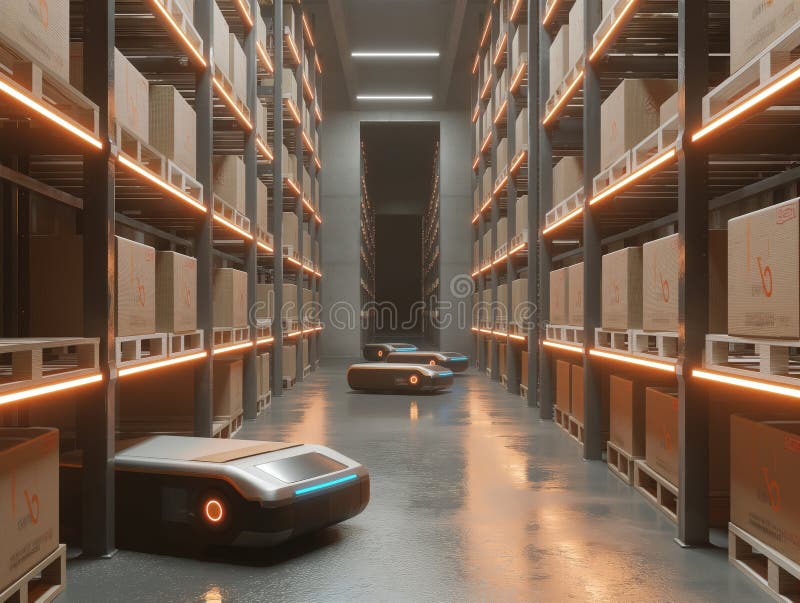 Futuristic Automated Warehouse Interior Stock Photo - Image of ... Futuristic Automated Warehouse Interior Stock Photo - Image of ...