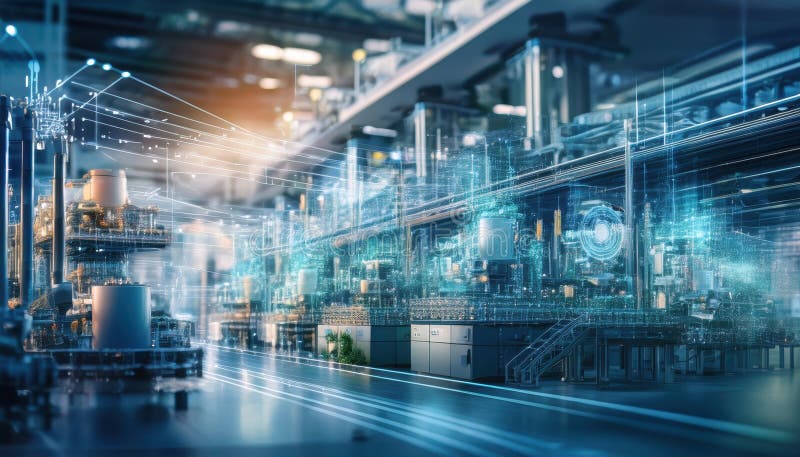 Futuristic Automation Highlights Vibrant Technology and Stock Photo ...