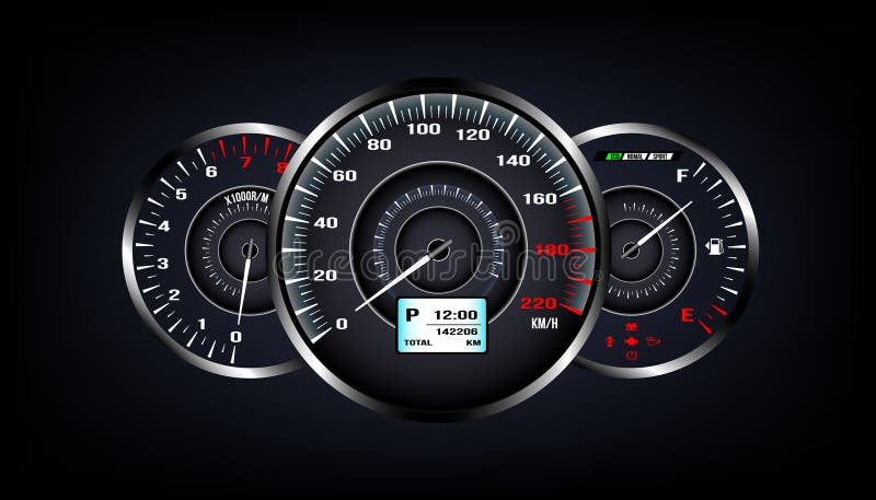 Futuristic Automobile Concept, Car Dashboard Vector Illustration Stock ...