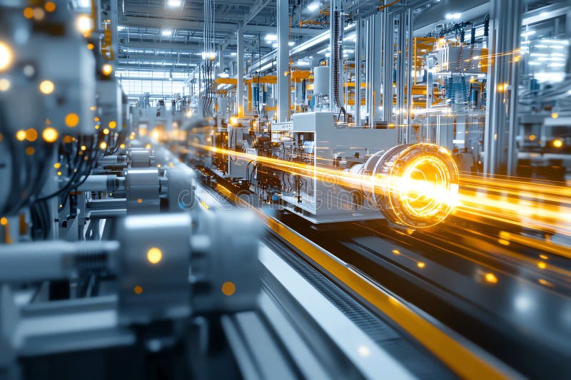 Futuristic Automobile Manufacturing Process in a Hightech Factory ...