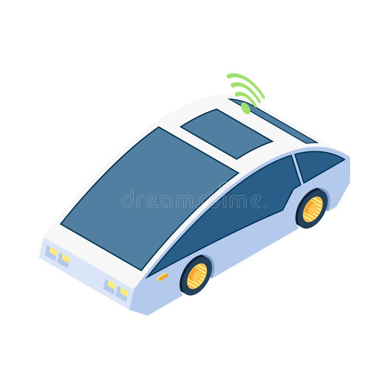 Futuristic Autonomous Car Composition Stock Vector - Illustration of ...