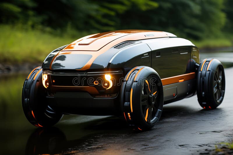 Futuristic Autonomous Car Concept. AI Generation Stock Image - Image of ...