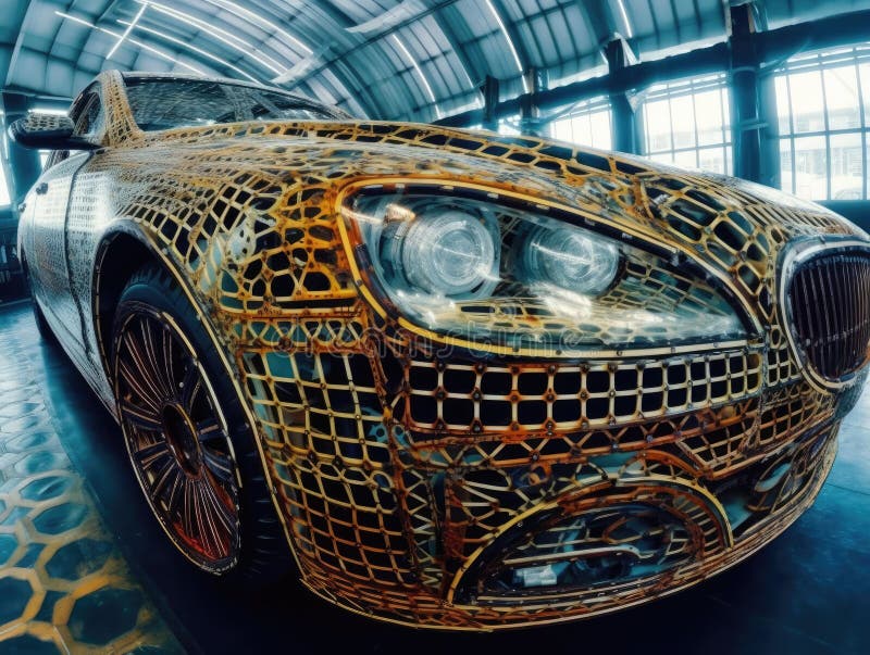 Futuristic Autonomous Car with Intricate Design Patterns Stock ...