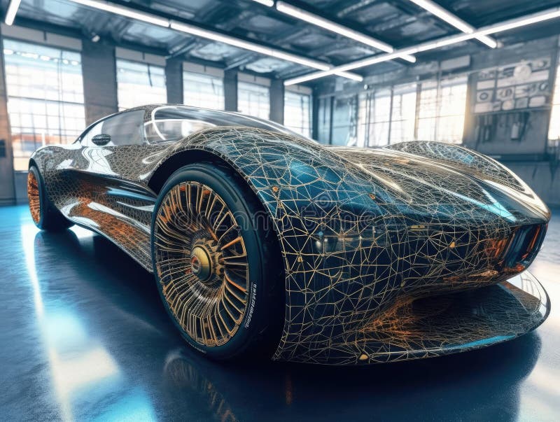 Futuristic Autonomous Car with Intricate Design Patterns Stock ...